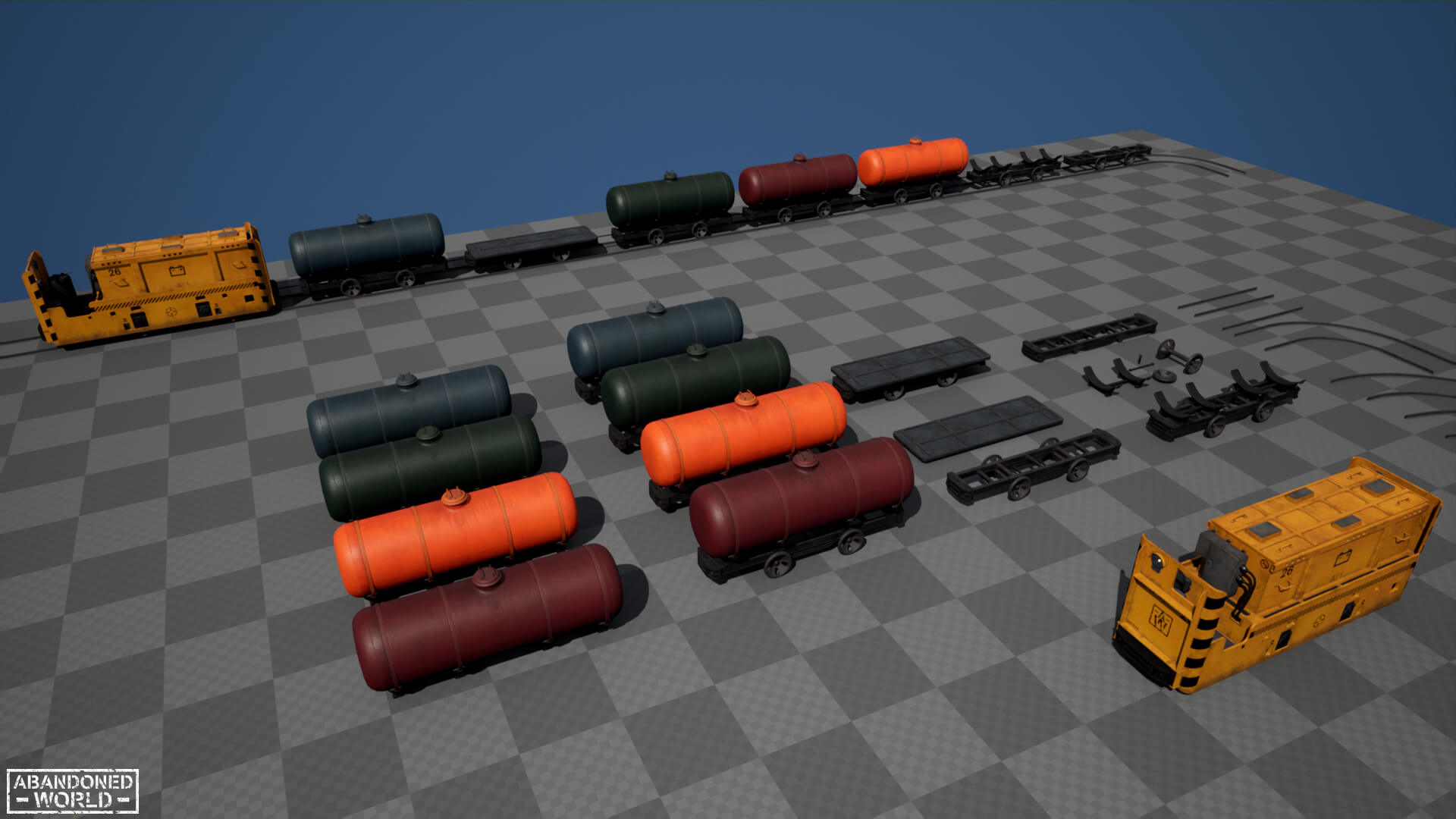 Underground Battery Electric Locomotive Full Pack by Abandoned World