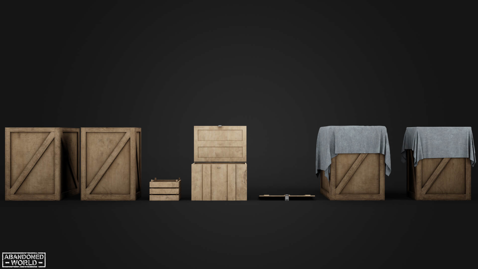 Wood Box Set - 3D Model by Abandoned World
