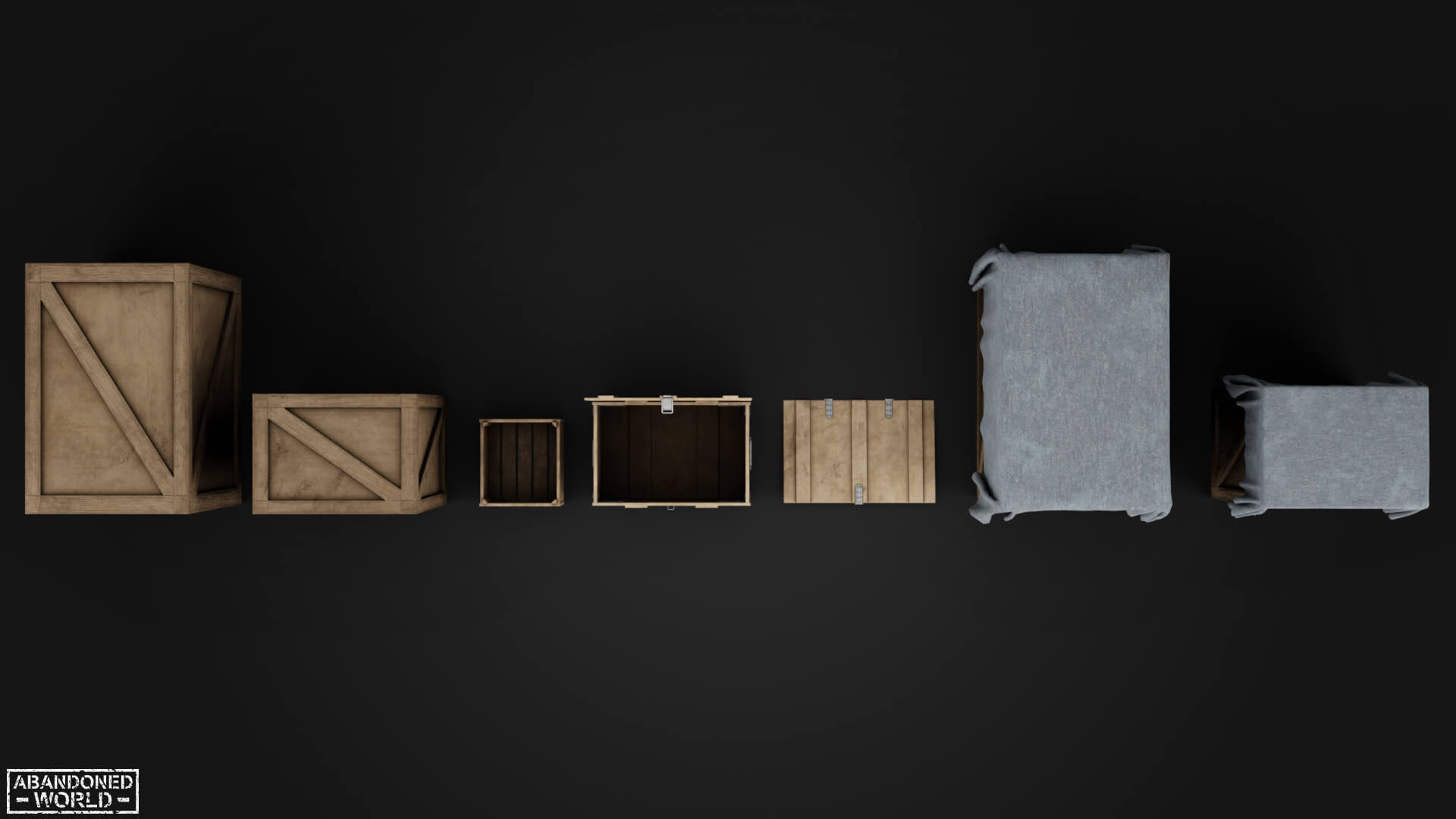 Wood Box Set - 3D Model by Abandoned World