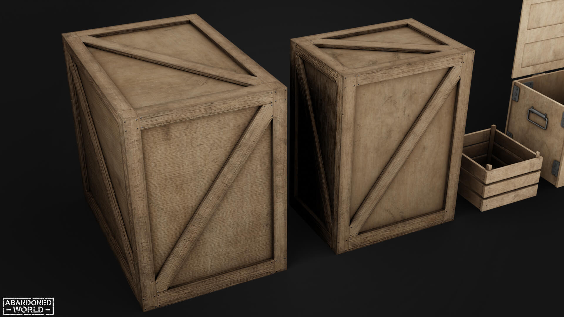 Wood Box Set - 3D Model by Abandoned World