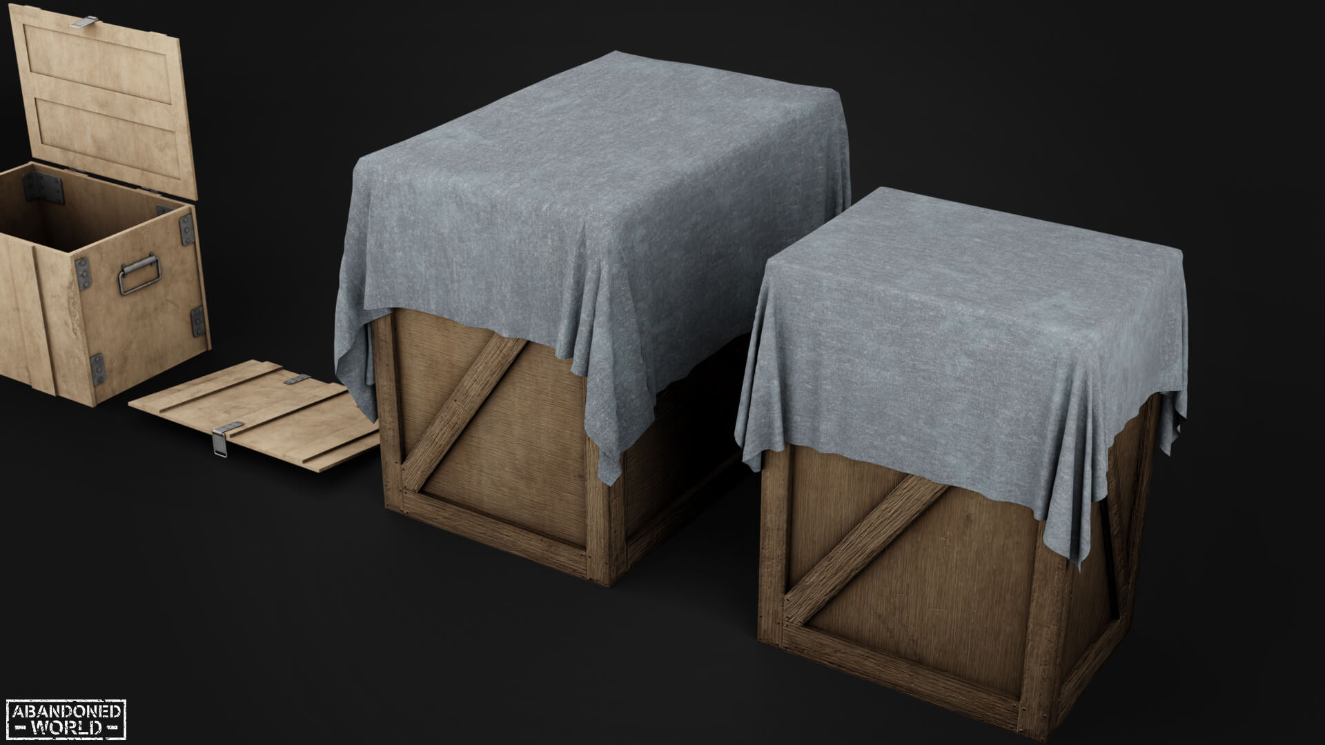 Wood Box Set - 3D Model by Abandoned World