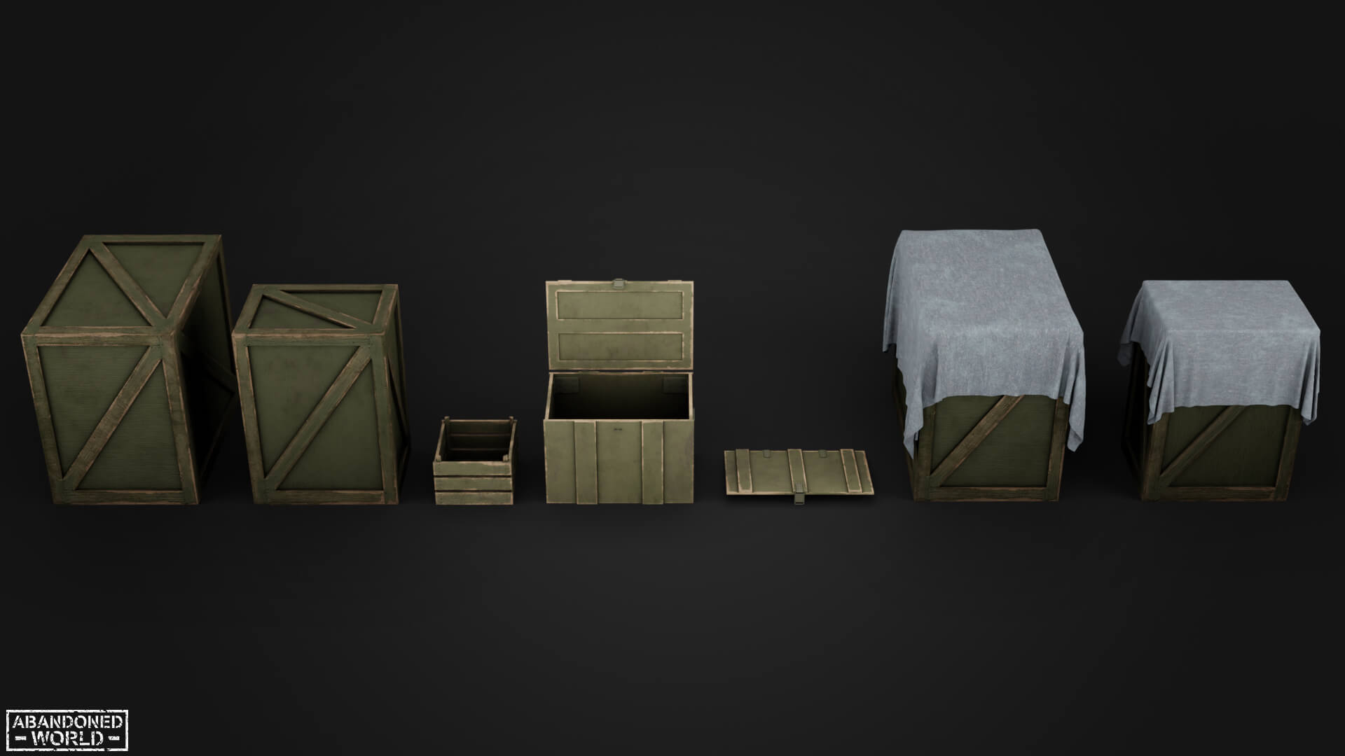 Wood Box Set - 3D Model by Abandoned World
