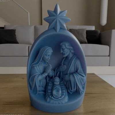 Christmas Nativity Scene Statue 3D Print Model by abanobblackbox