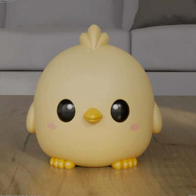 Cute Baby Chick 3D Print Model by abanobblackbox