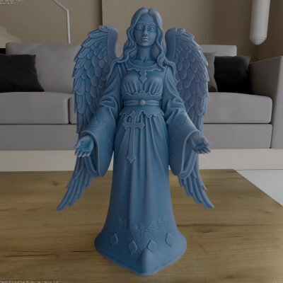 Elegant Christmas Angel STL 3D Model for Printing by abanobblackbox