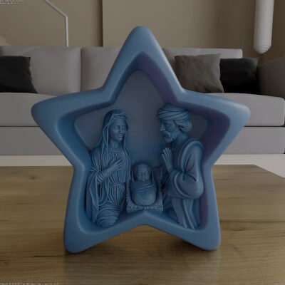 Elegant Christmas Nativity Scene STL 3D Model by abanobblackbox