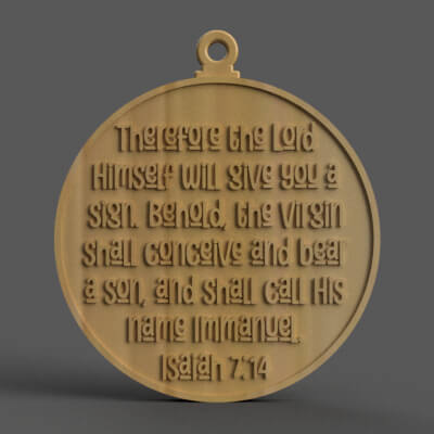 Immanuel Prophecy 3D Christmas Ornament 3D Print Model by abanobblackbox