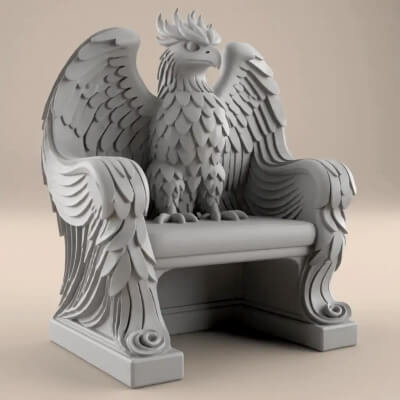 Majestic Phoenix Throne STL 3D Print Model by abanobblackbox