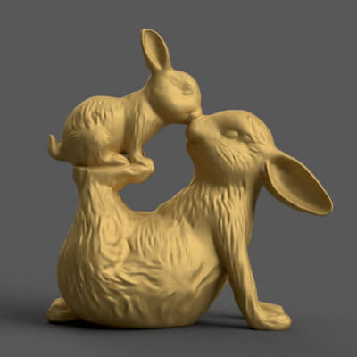 Mother and Baby Bunny 3D Model STL File for Decoration 3D PR by ...