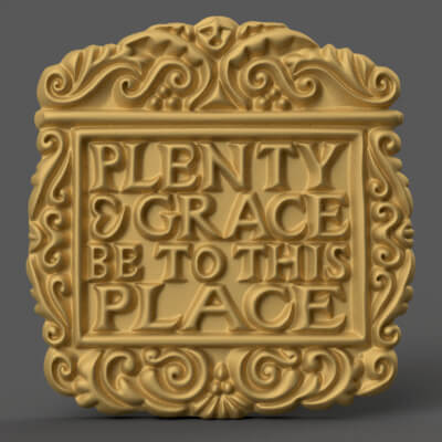 Plenty of Grace Wall Sign STL File for Home Decor 3D Print m by ...