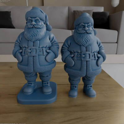 Santa 3D Model STL Christmas Decor Print Blender Sculpted by abanobblackbox