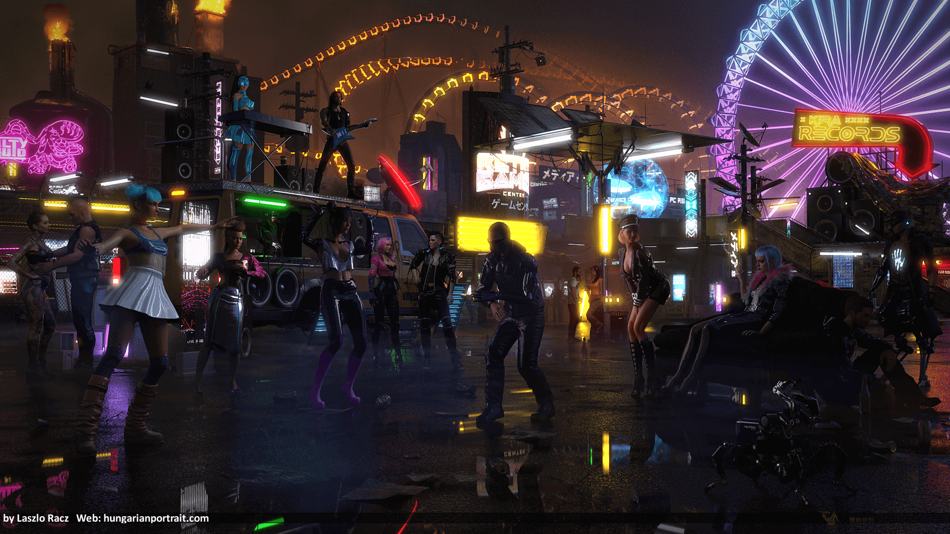 Cyberpunk Fiesta 3D Render, Digital Art by abcd1181