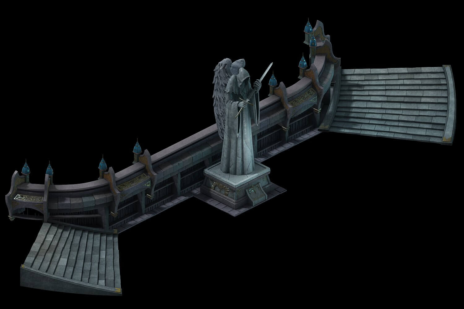 Gate with Statue - 3D Model by about3d