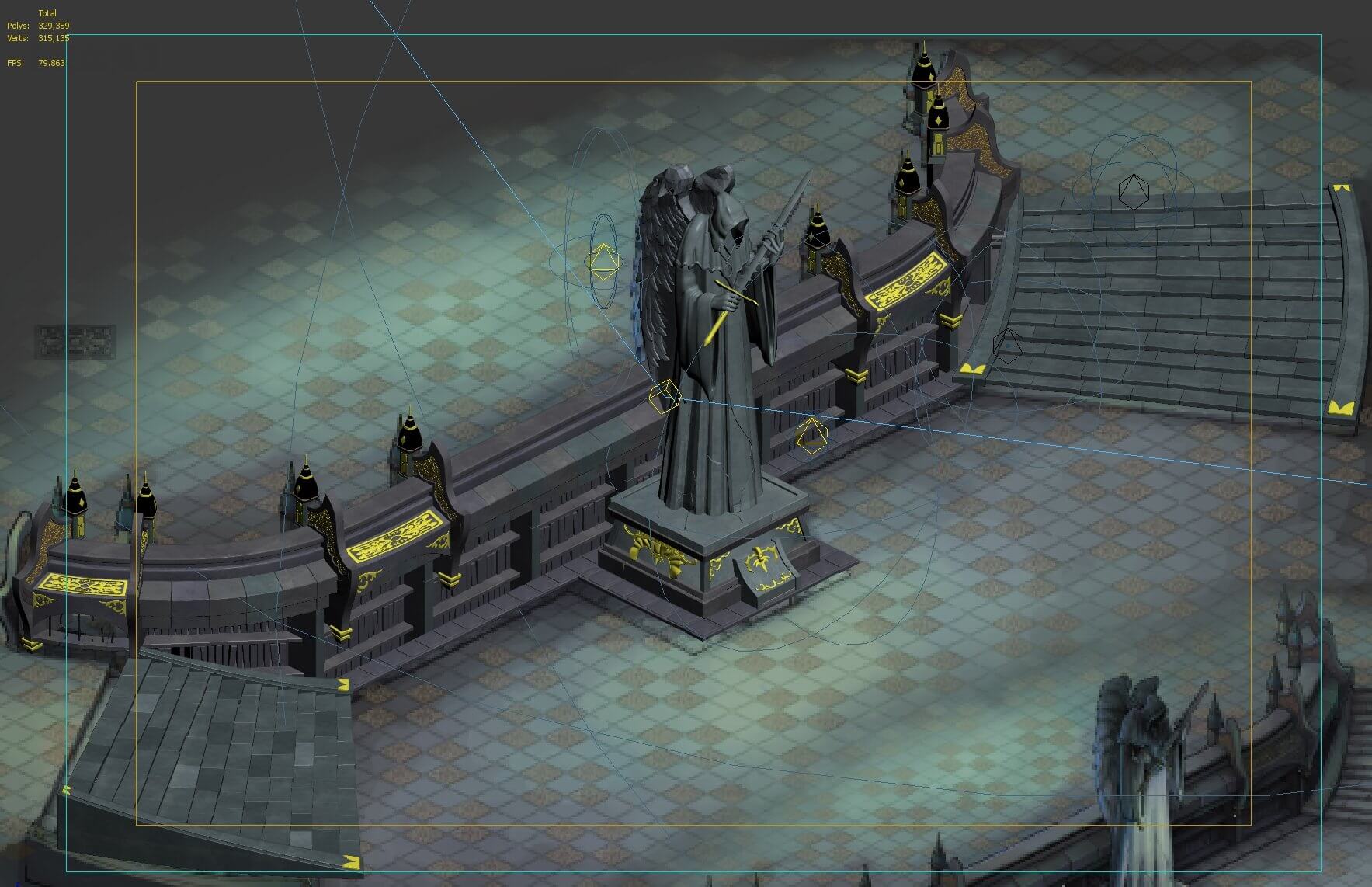 Gate with Statue - 3D Model by about3d