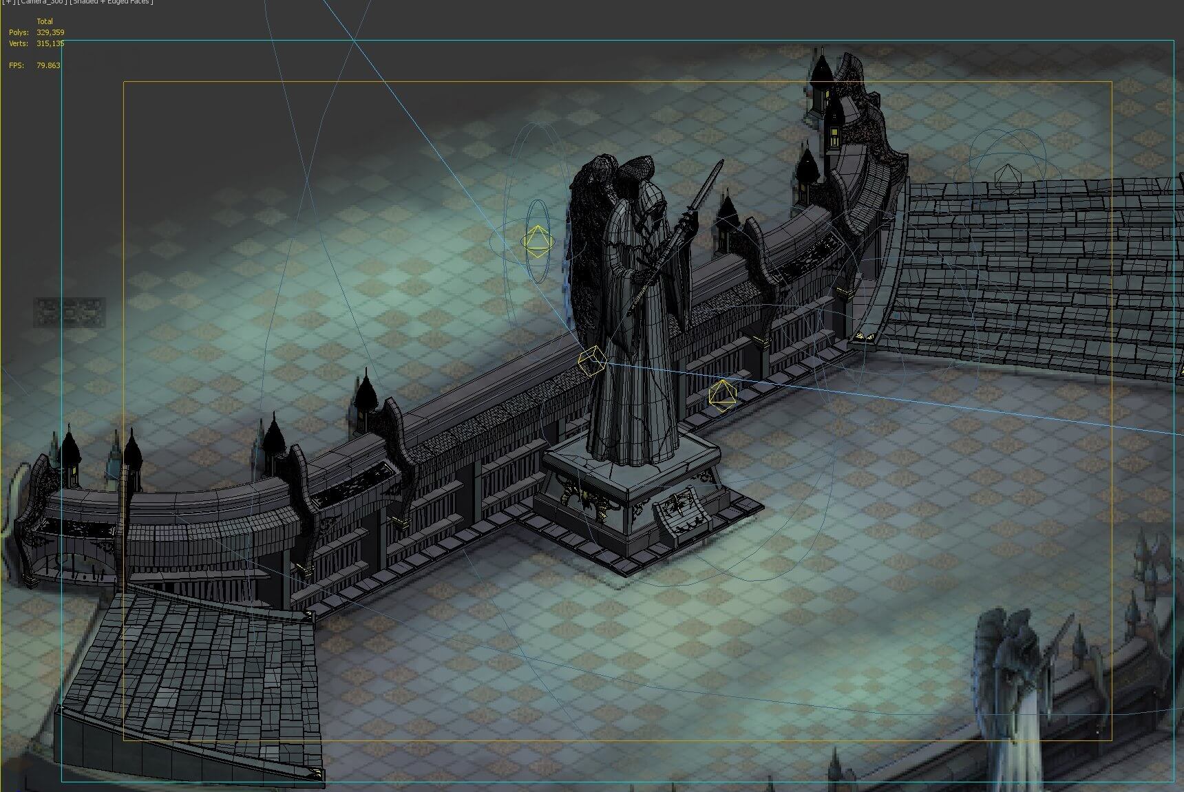 Gate with Statue - 3D Model by about3d