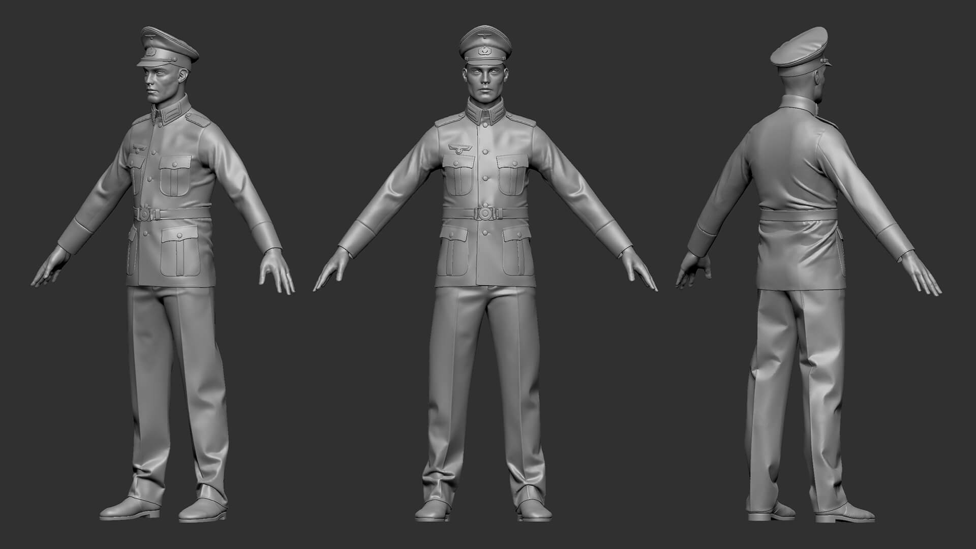 German Army Officer Major - 3D Model by abuvalove