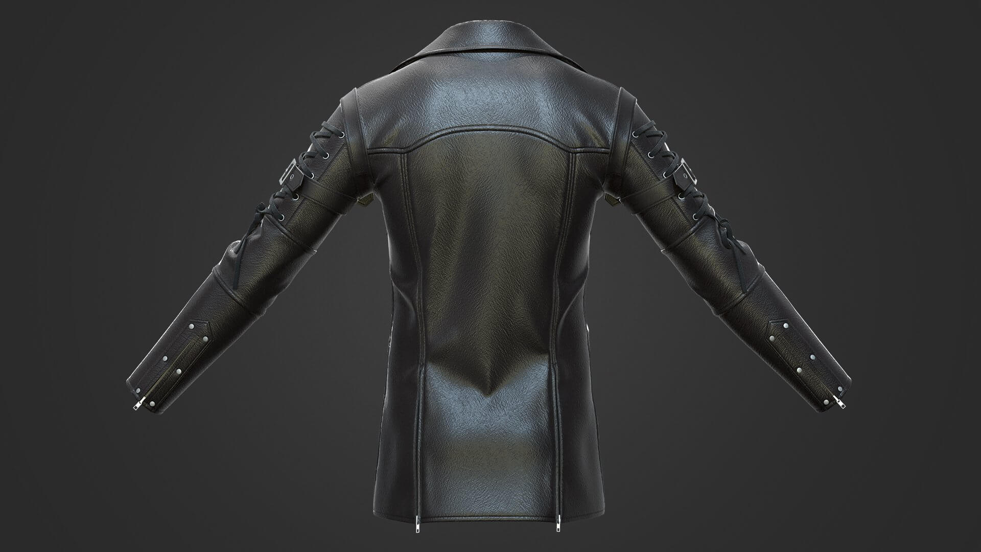 Male Leather Coat - 3D Model by abuvalove