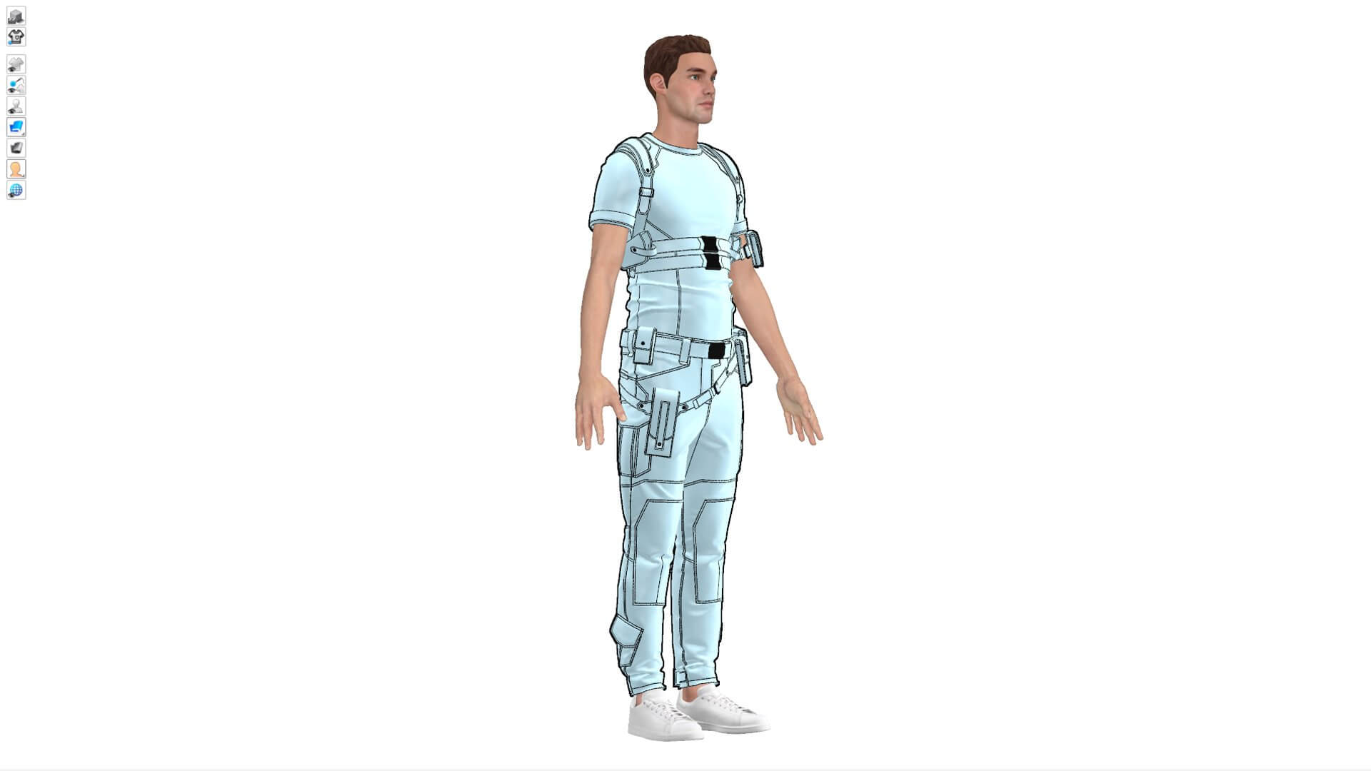 Male Cyberpunk Tactical Outfit - 3D Model by abuvalove