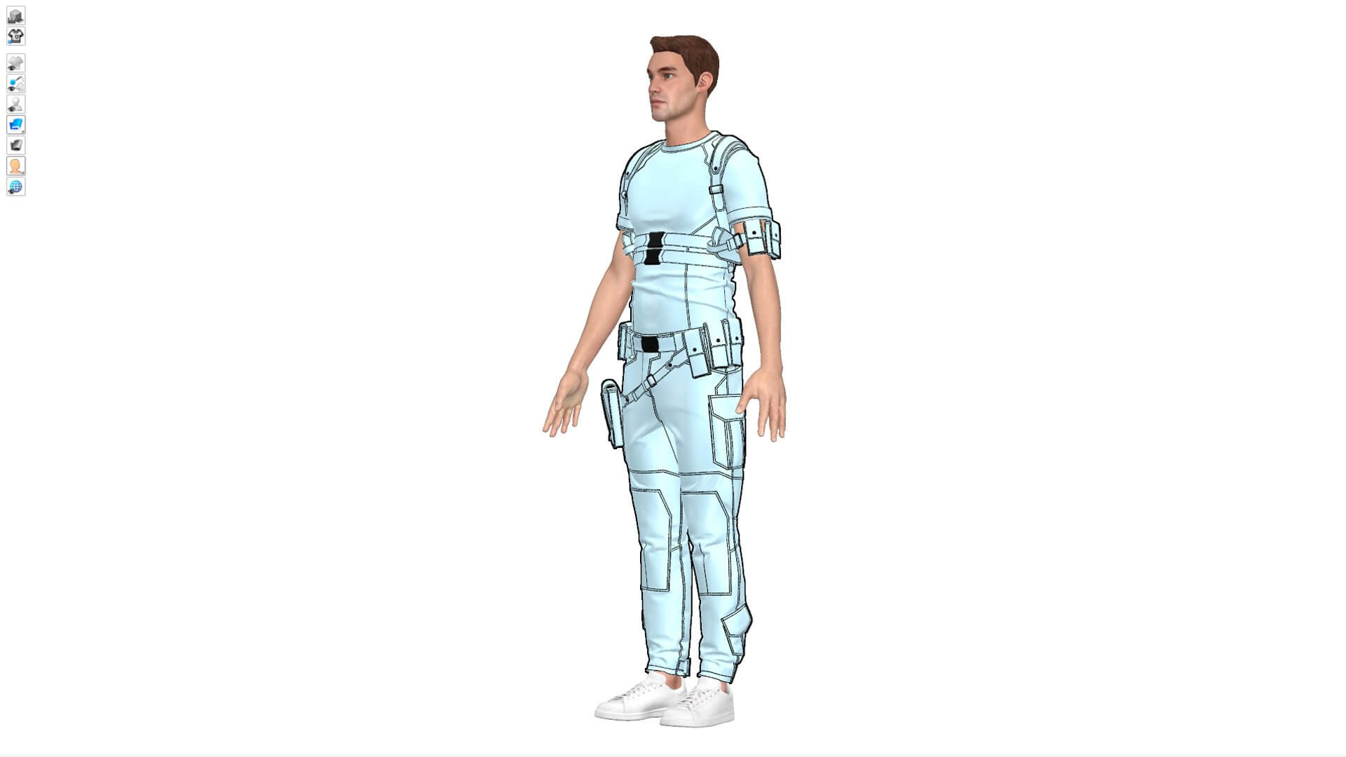 Male Cyberpunk Tactical Outfit - 3D Model by abuvalove