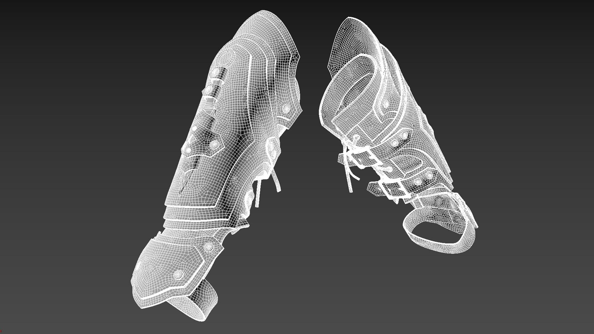 Medieval Bracers Leather Armor - 3D Model by abuvalove