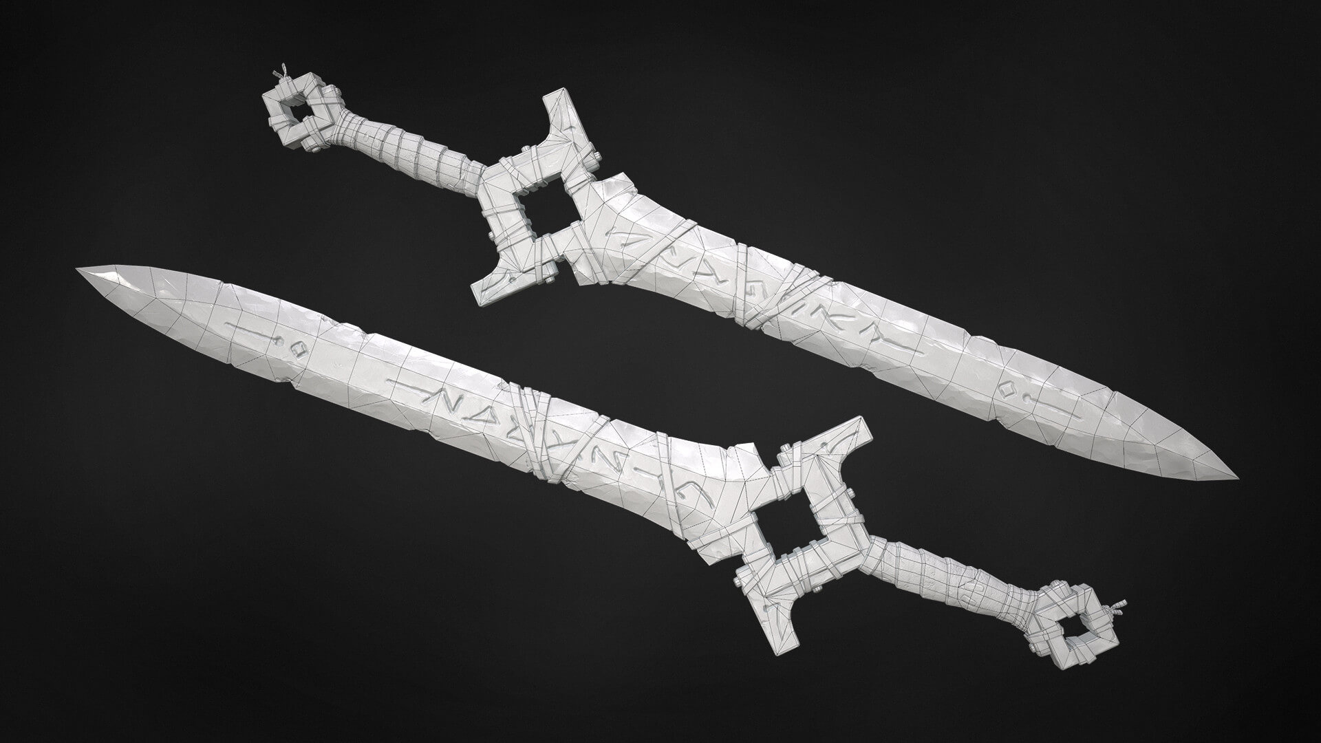 Old Rune Sword - 3D Model by abuvalove