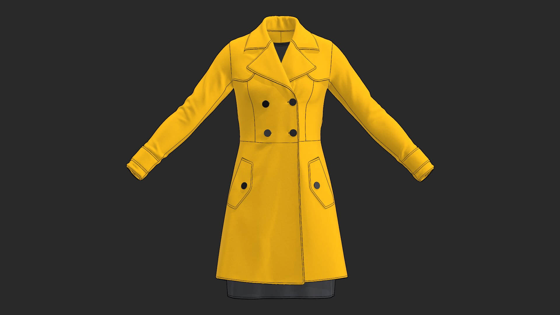 Women Coat - 3D Model by abuvalove