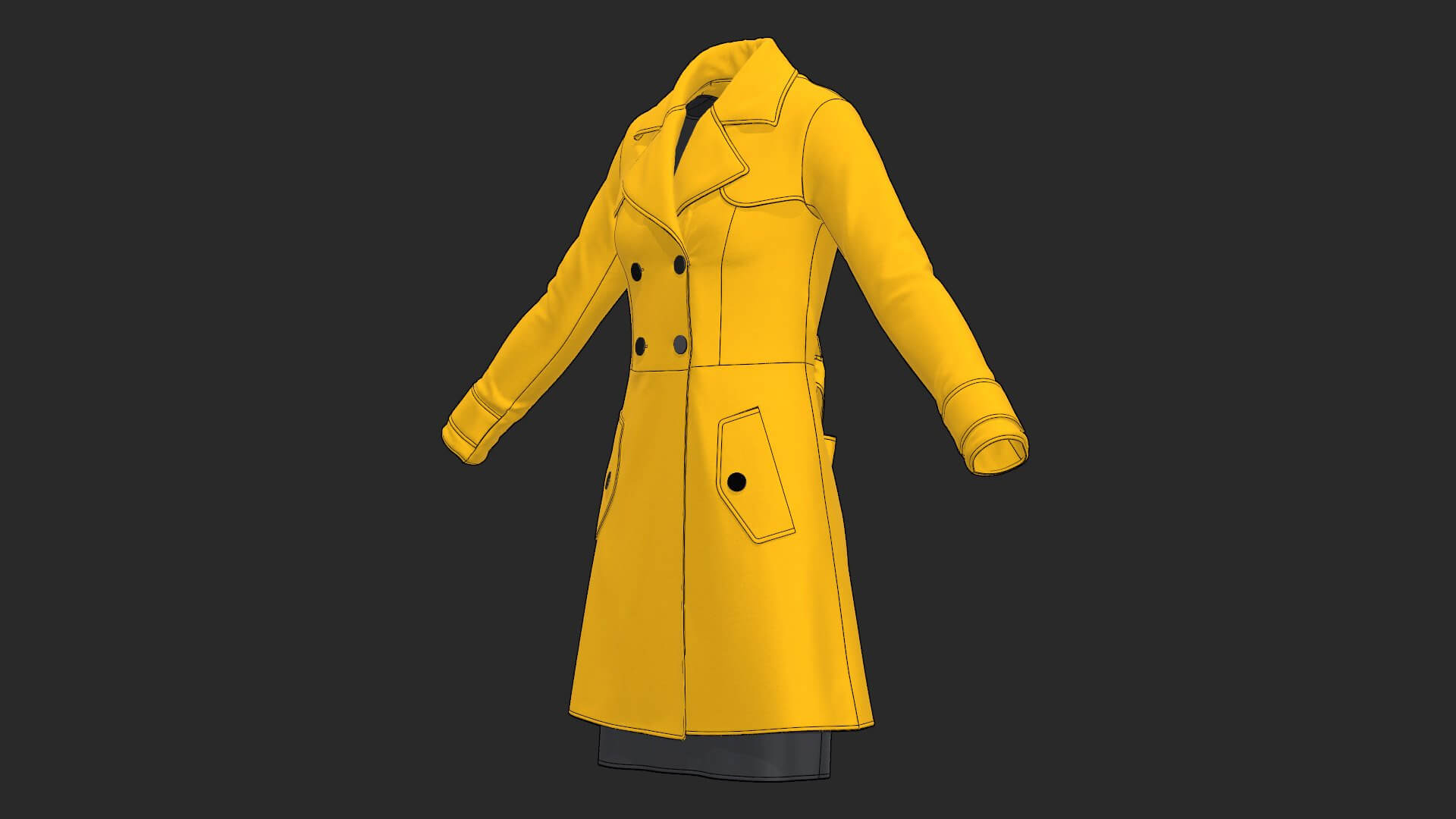 Women Coat - 3D Model by abuvalove