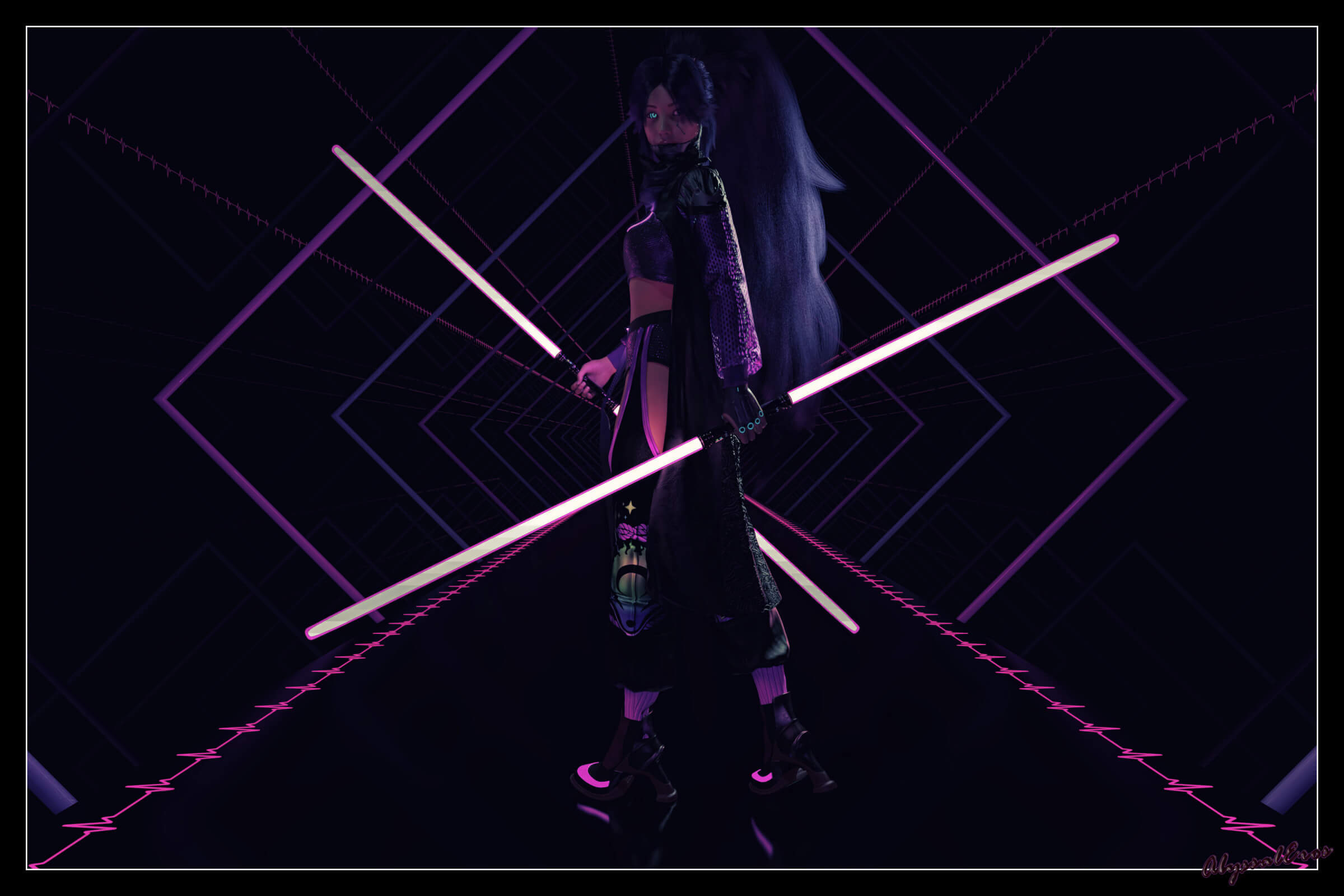 Cybernetique Dancer 3D Render, Digital Art by AbyssalEros