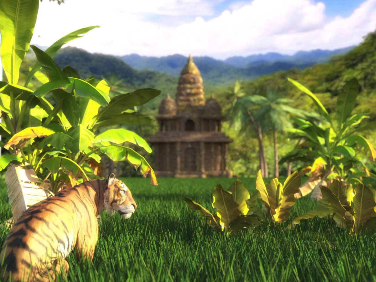 AP Modular Indian Jungle Prop Set 3D Render by AcharyaPolina