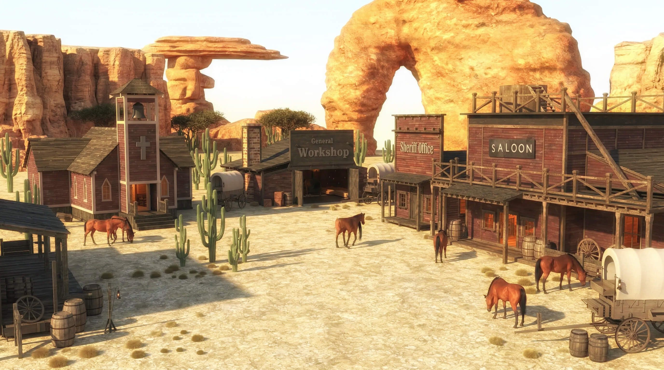 AP Wild West 3D Render, Digital Art by AcharyaPolina