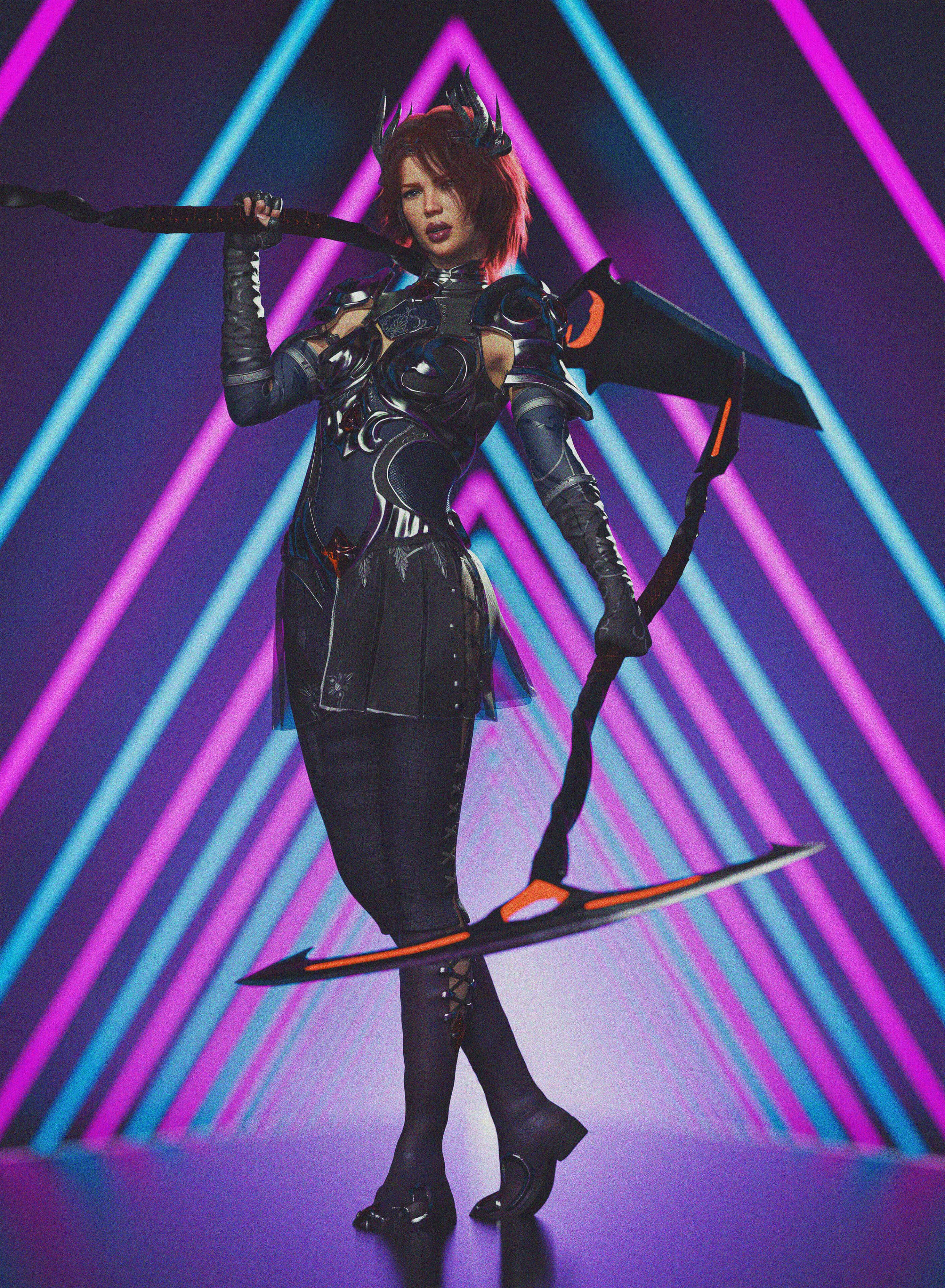 RIA 03 - Cyber Channel 3D Render, Digital Art by Aci Kay