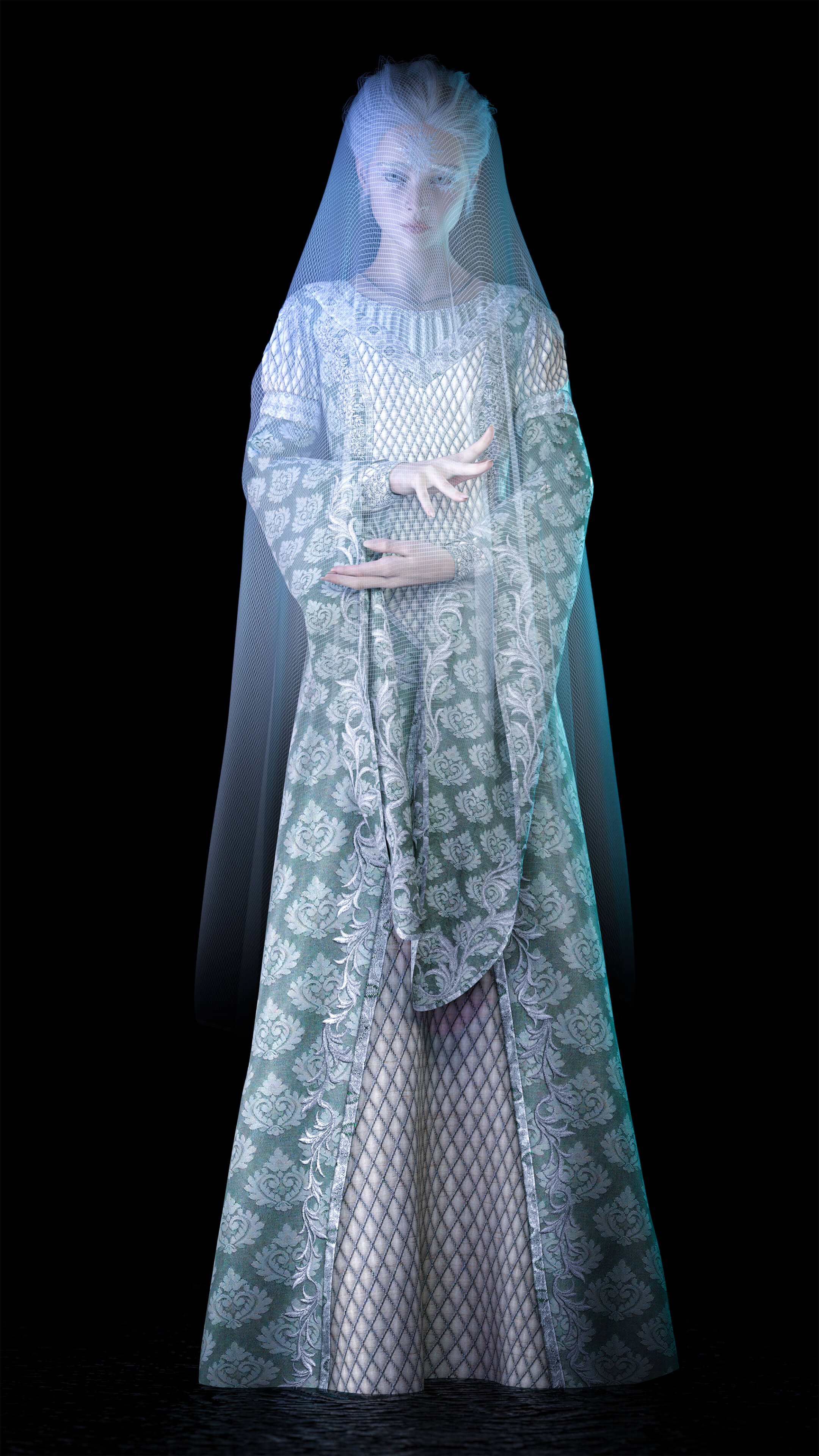 The Veil - Reflections 3D Render, Digital Art by Aci Kay