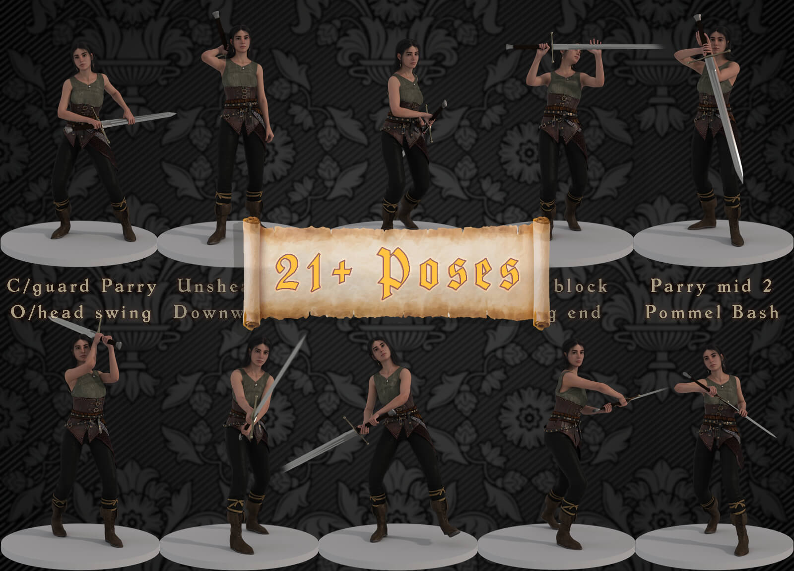 Historix - Realistic Medieval Poses for Two-Handed Swords Daz Content by Aci Kay