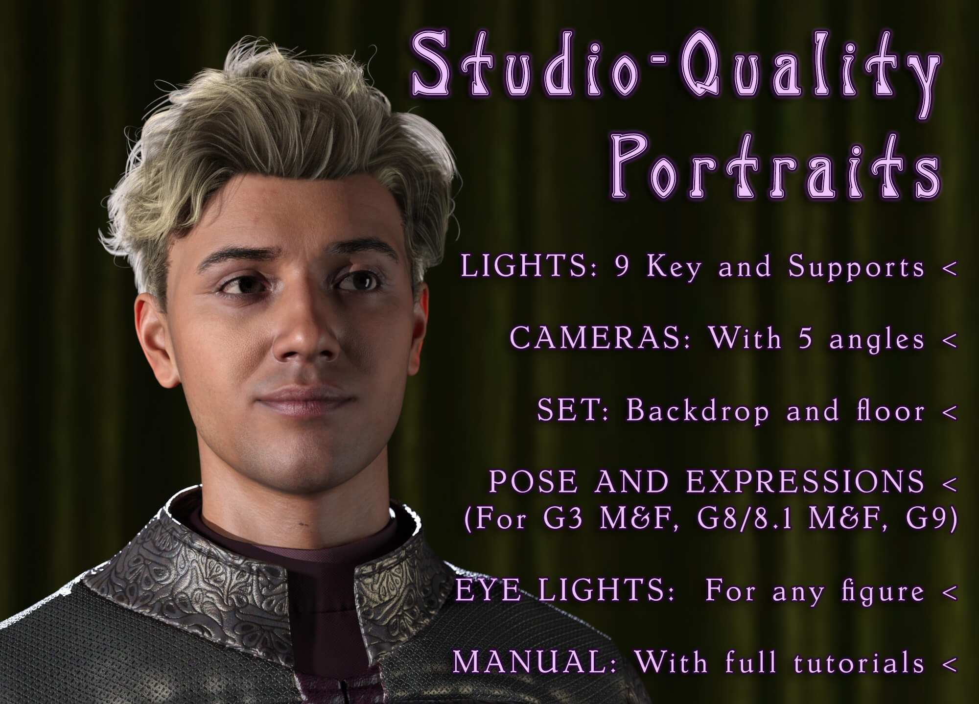 Portrait Studio - Complete Photography Rig Daz Content by Aci Kay