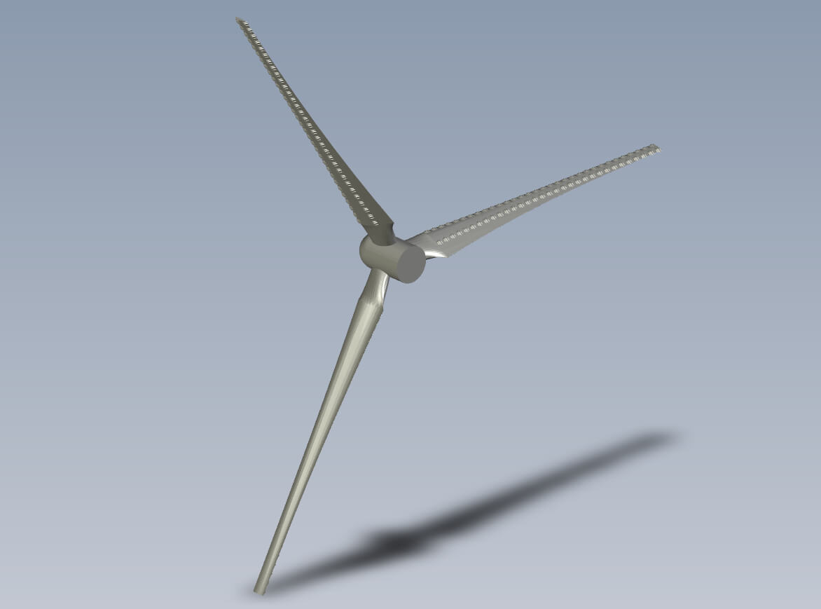 Wind Turbine GE-1.5-Megawatt Model (Smooth & Shark Denti by AdamD123