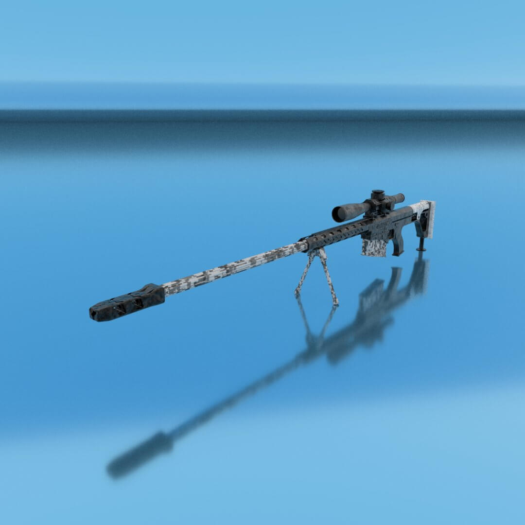 Sniper Rifle with Snow Camo - 3D Model by Aditya Parekh