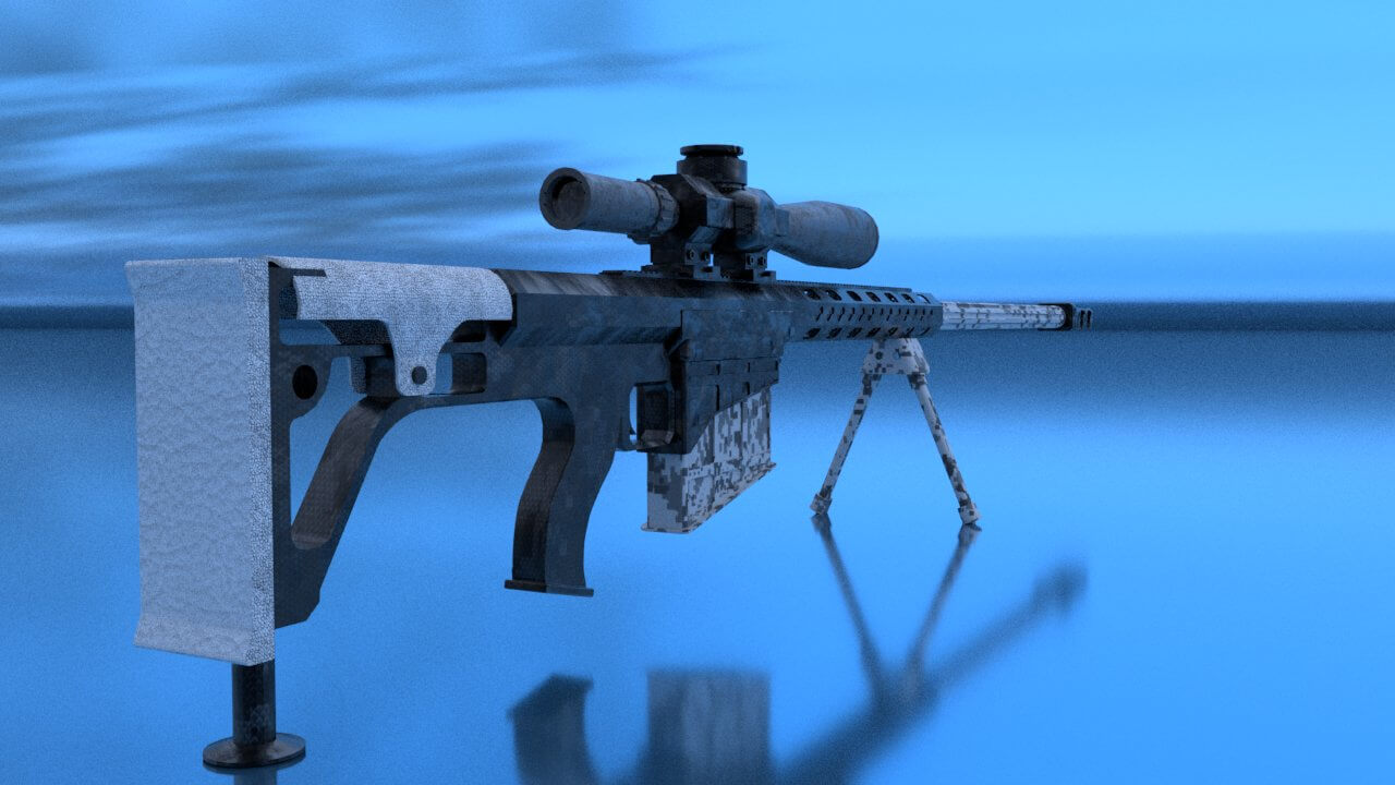 Sniper Rifle with Snow Camo - 3D Model by Aditya Parekh