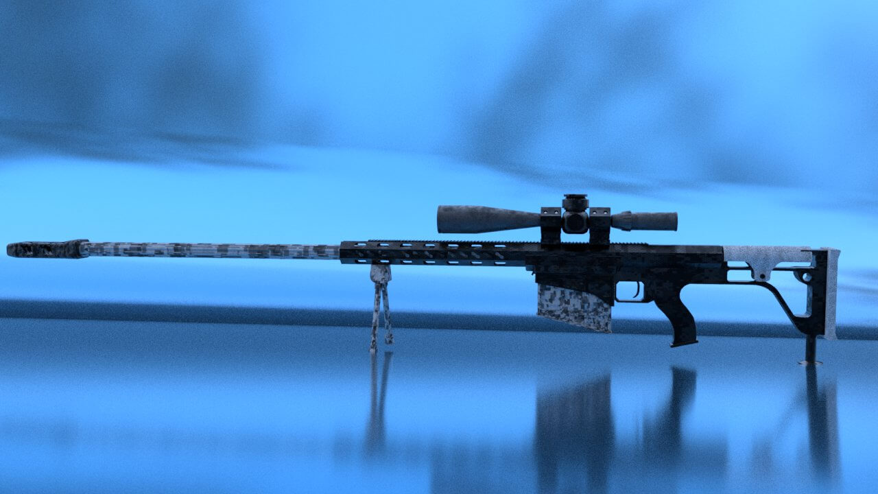 Sniper Rifle with Snow Camo - 3D Model by Aditya Parekh