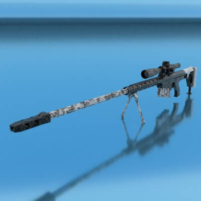 Sniper Rifle with Snow Camo - 3D Model by Aditya Parekh