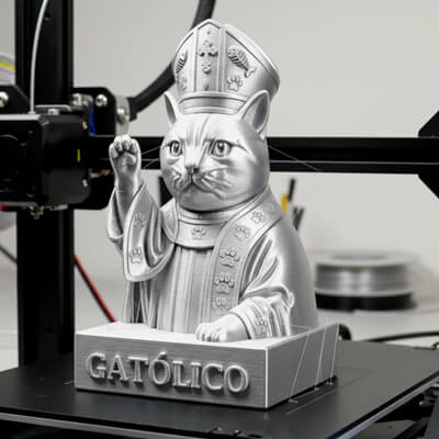 Bust of a Catholic - Cute Religious Cat 3D Model by AdminPieveSalta