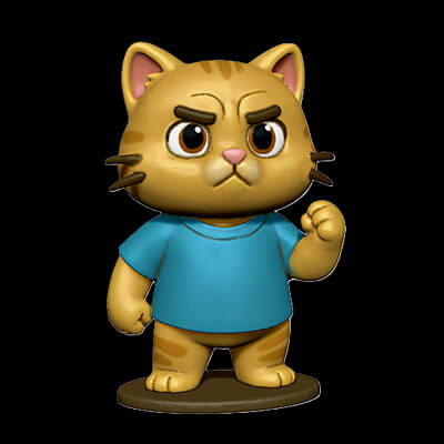 Cute Angry Kitten Figurine Toy - 3D Model by AdminPieveSalta