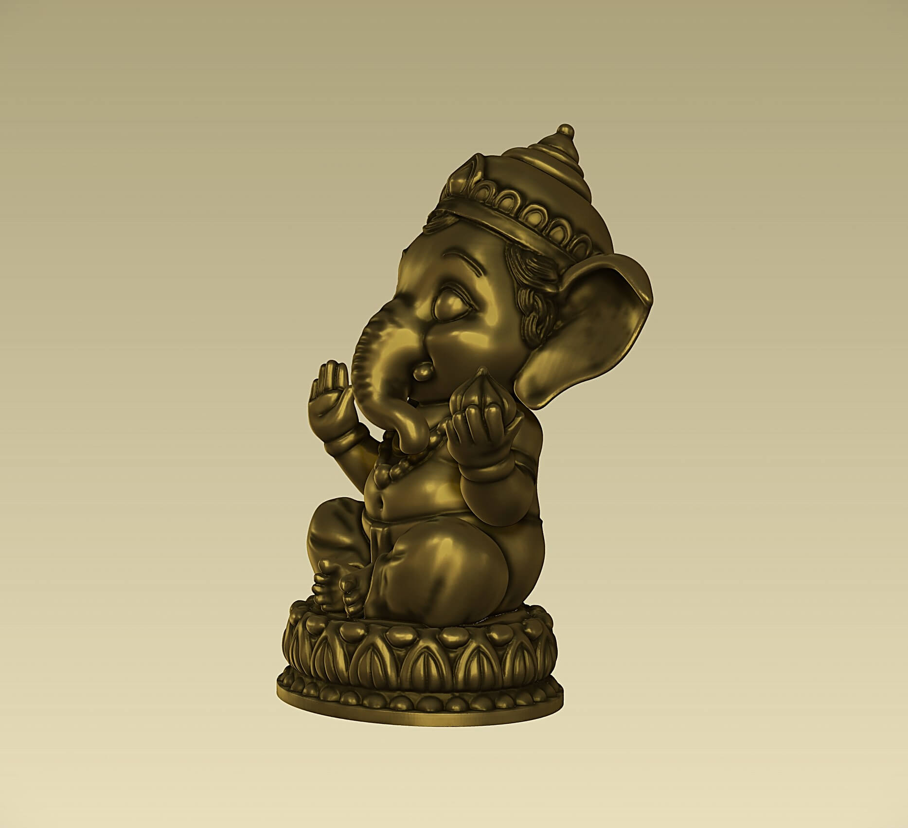 Cute Baby Ganesha Statue V2 - 3D Model by AdminPieveSalta