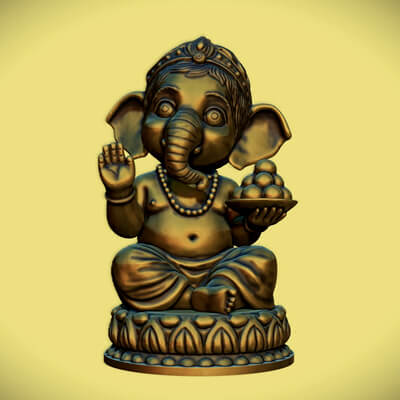 Cute Baby Ganesha Statue - 3D Model by AdminPieveSalta