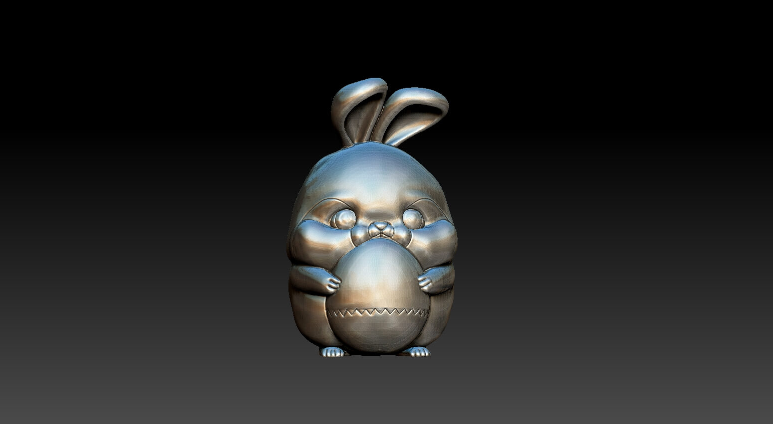Fat Cute Easter Bunny with an Egg - 3D Model by AdminPieveSalta