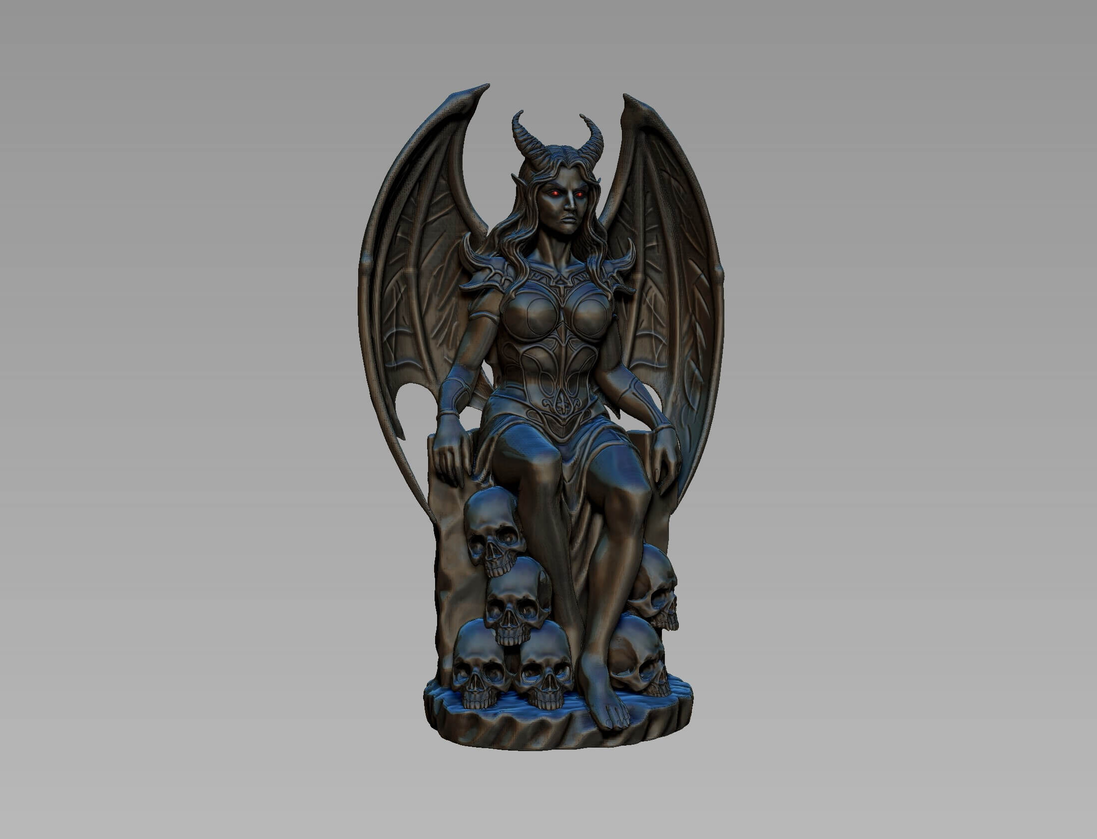 Lilith on Her Throne Succubus Monster Sculpture - 3D Model by ...