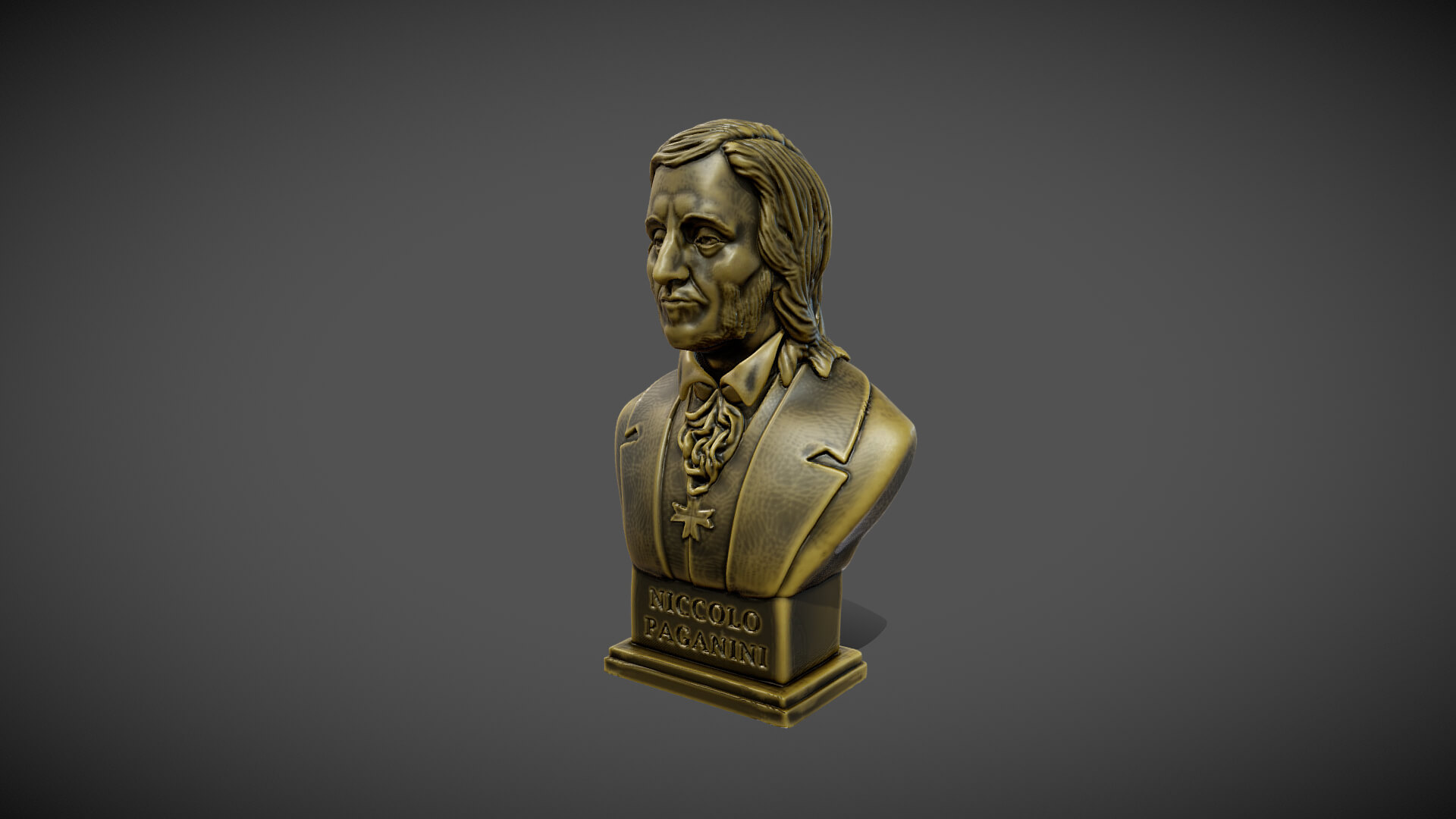 Niccolo Paganini Bust - 3D Print Model by AdminPieveSalta