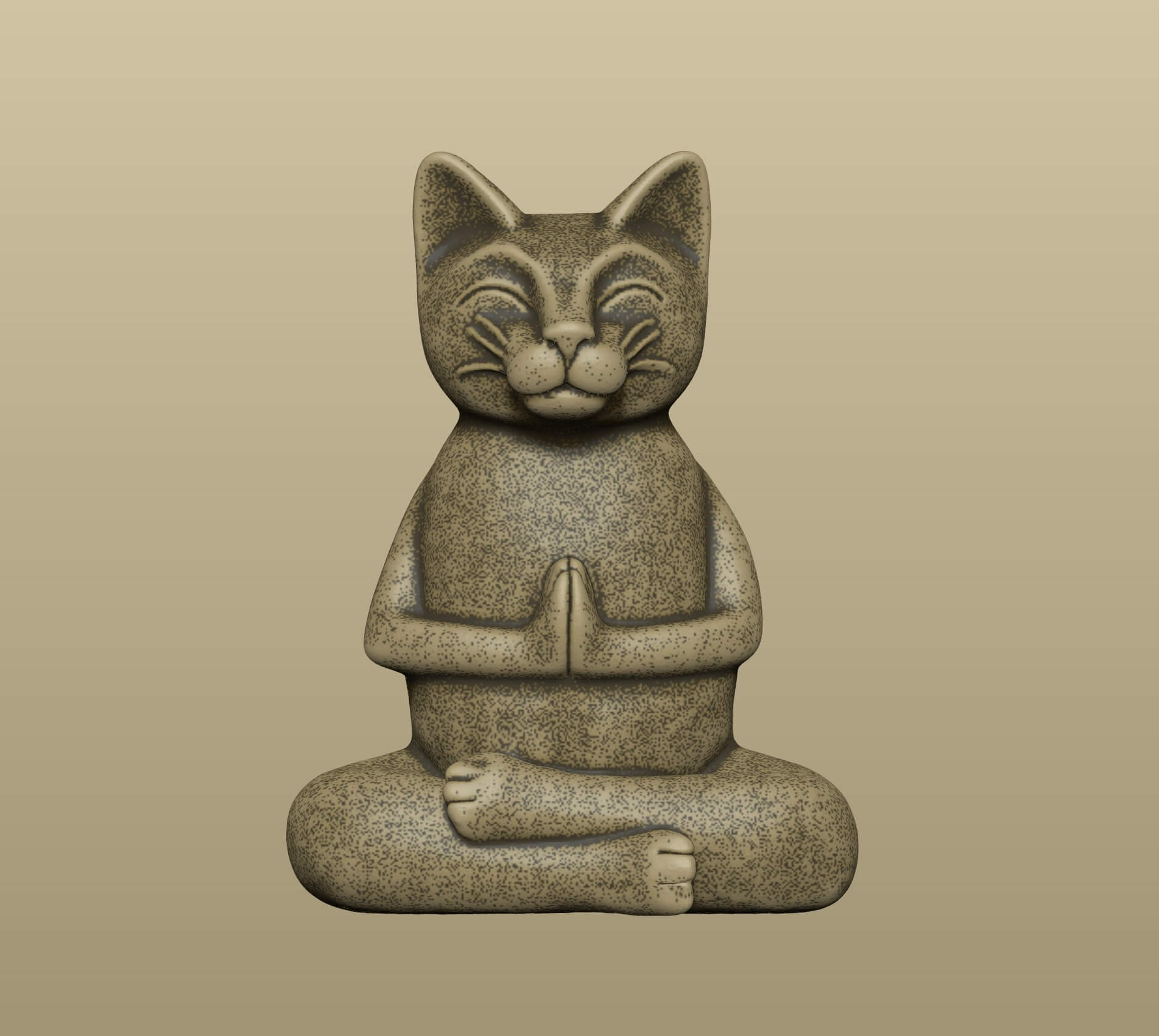 Sculpture of a meditating cat - 3D Model by AdminPieveSalta