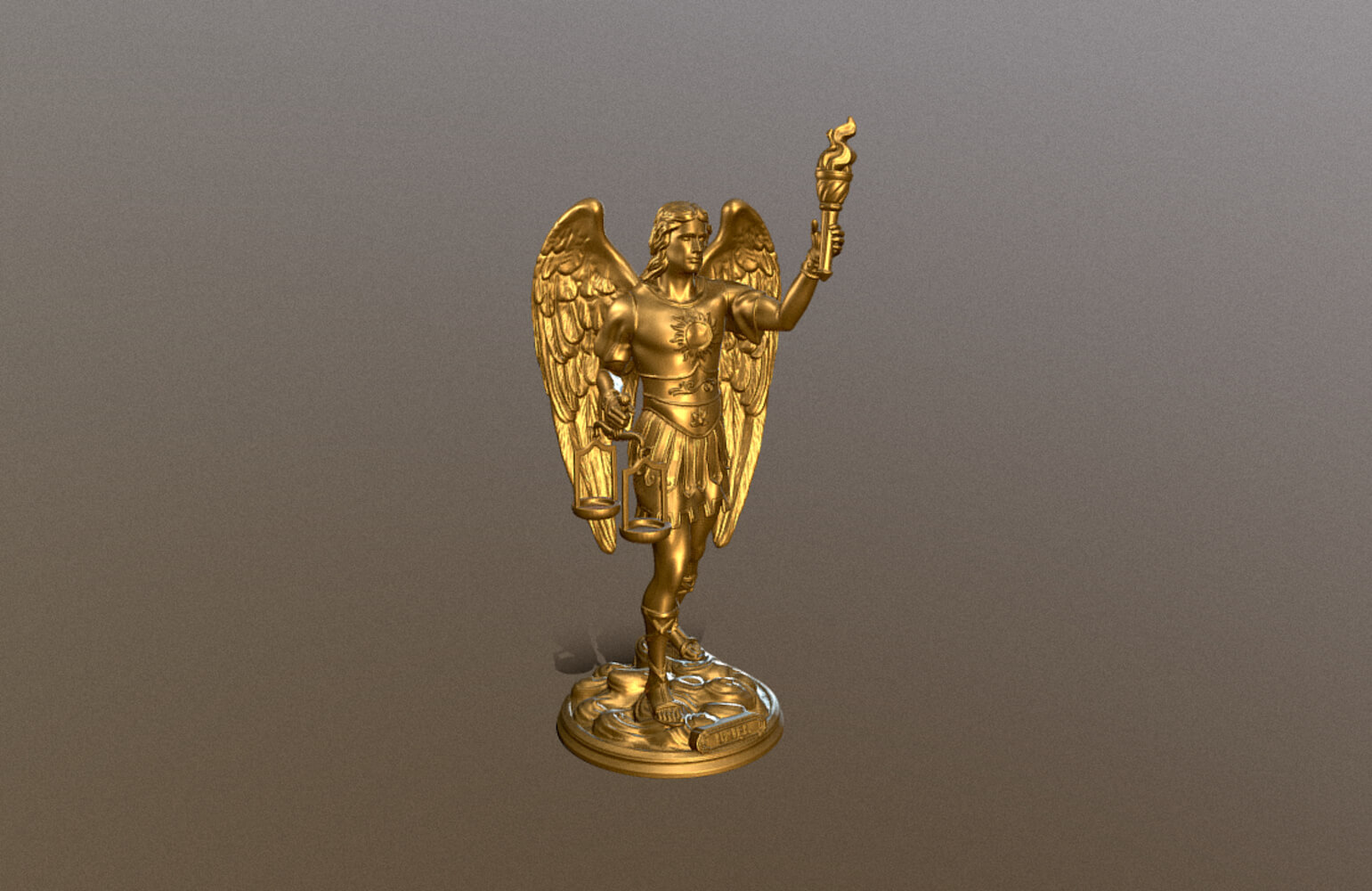 Statue of Archangel Uriel - 3D Model by AdminPieveSalta