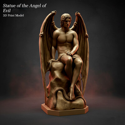 Statue of the Angel of Evil Lucifer 3D Print Model by AdminPieveSalta