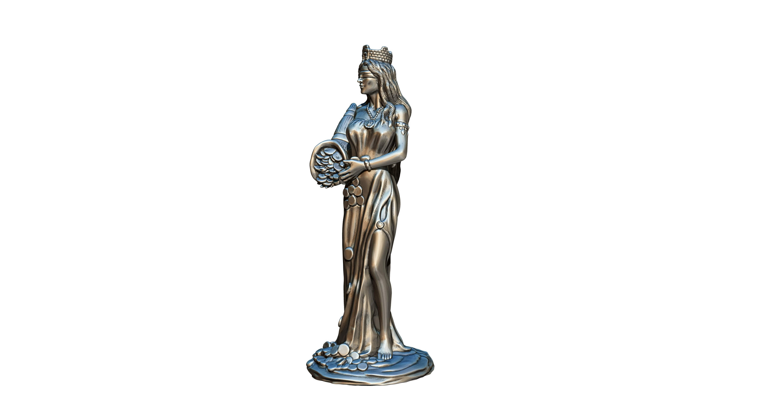 Statue Tyche Goddess Fortune Greek - 3D Model by AdminPieveSalta